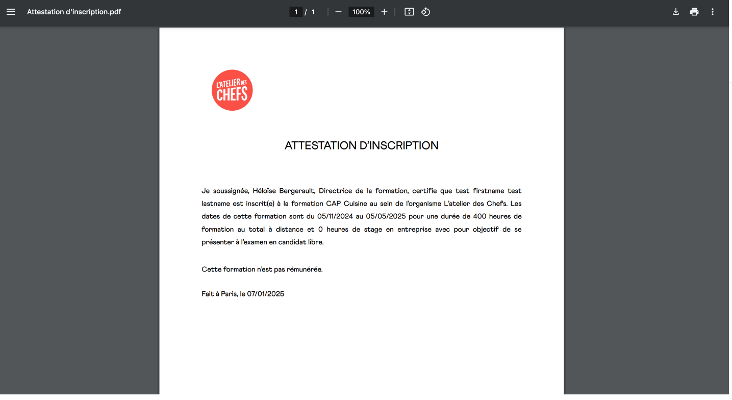 Comment obtenir une attestation de suivi de formation