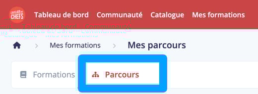 Comment trouver mon premier Parcours et suivre la formation dans l'ordre